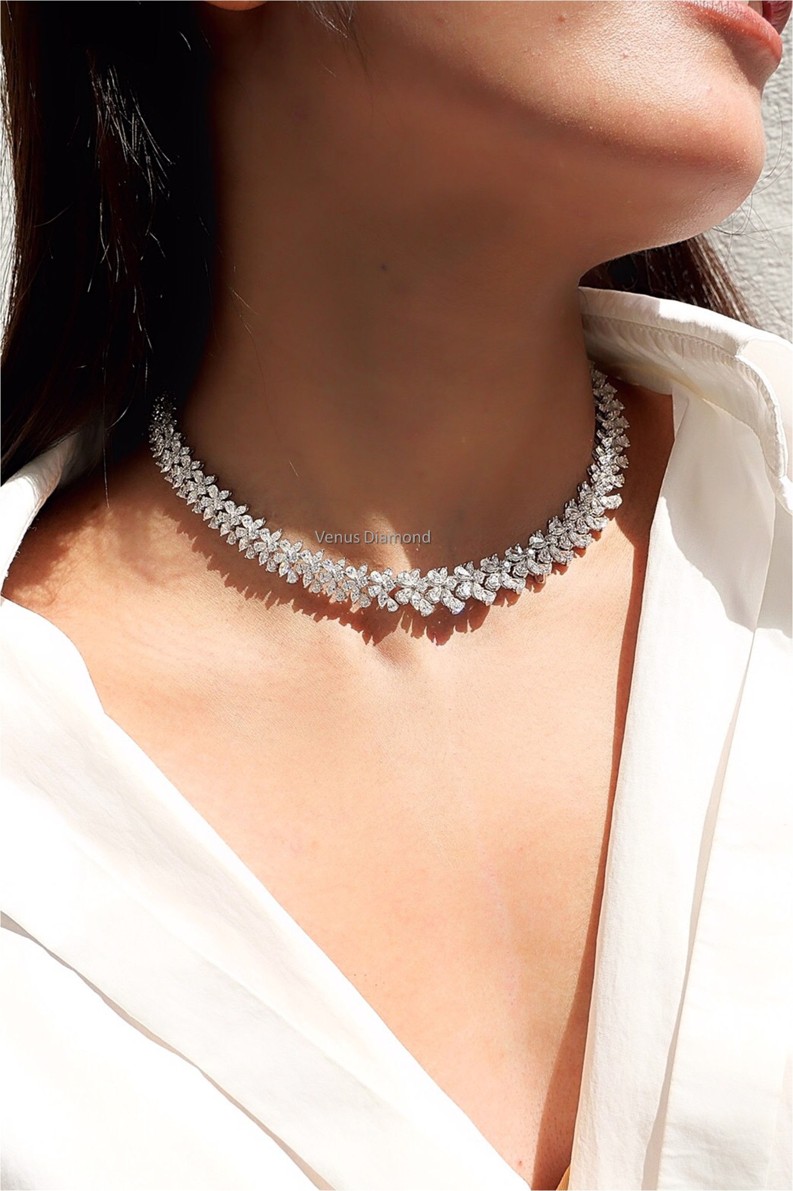 สร้อยคอเพชร น้ำหนักรวม 21.43 ct สี F-G ความสะอาด VVS VS - Venus Diamond วีนัส ไดมอนด์