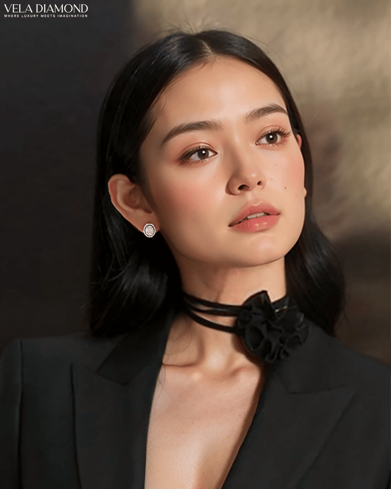 ต่างหูเพชร Illusion ทรงOval น้ำหนักรวม 1.27 ct - Venus Diamond วีนัส ไดมอนด์