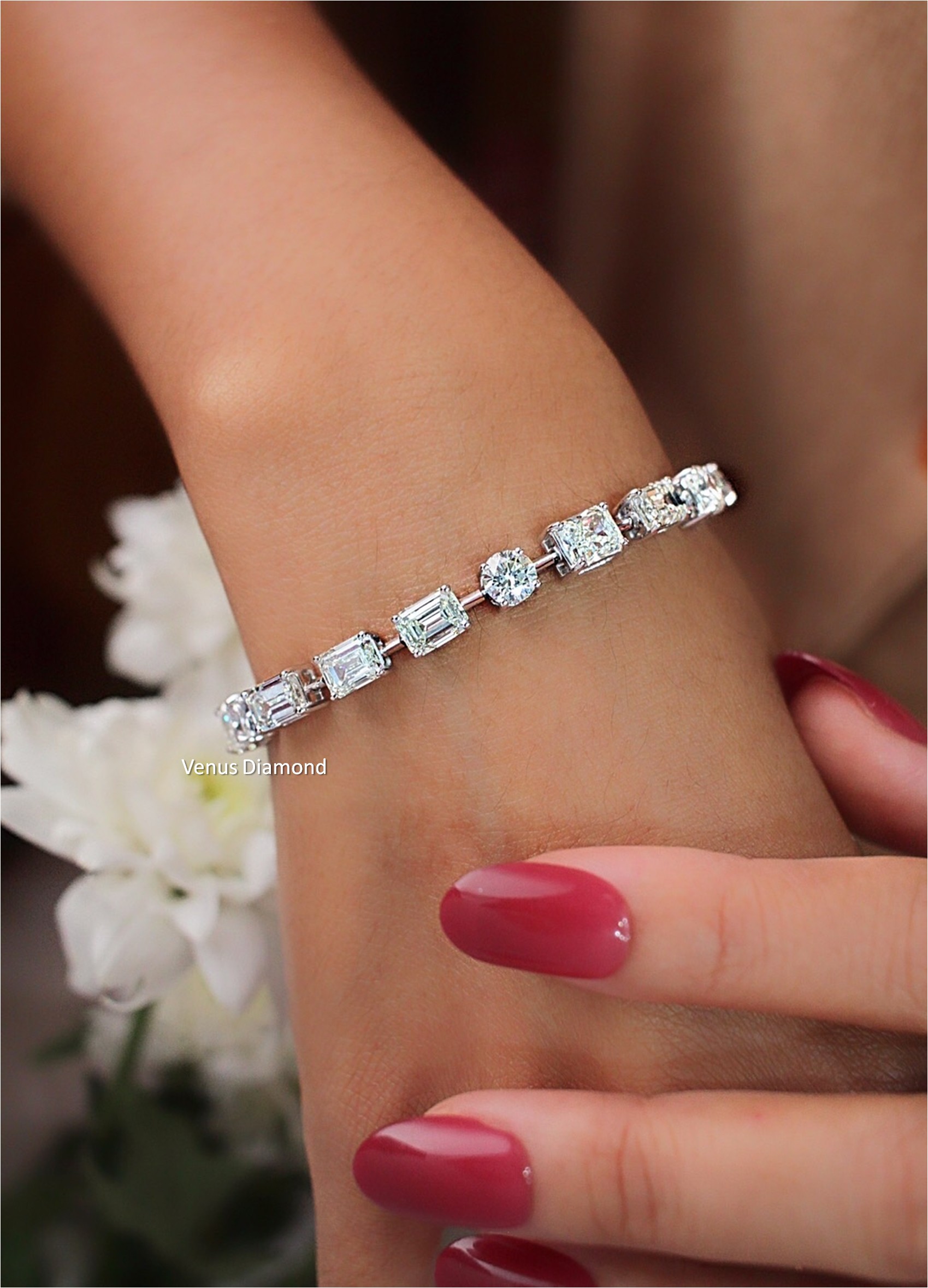 สร้อยข้อมือเพชร Fancy 19 pcs 17.12 ct น้ำ 96-97 - Venus Diamond วีนัส ...