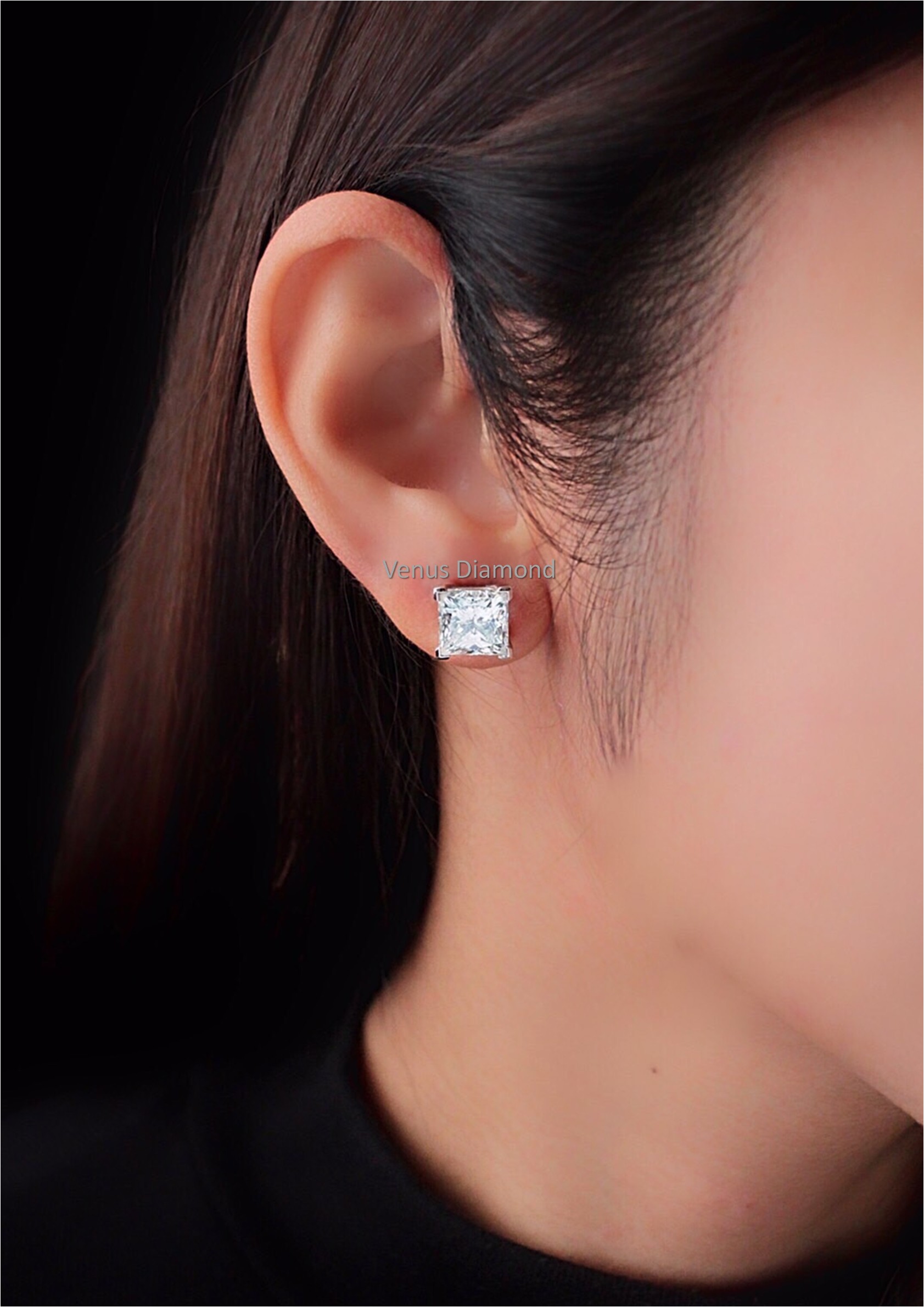 เพชร Princess 4.38 + 4.01 ct สี H ความสะอาด VVS2 - VS1 เซอร์ GIA HRD ...